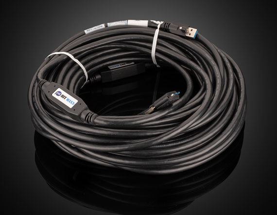 Type-A to Micro-B, USB 3.0 Double Locking Cable, 20m