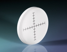 27mm Diameter, White Ivory Glass Crossline Reticle | Edmund Optics