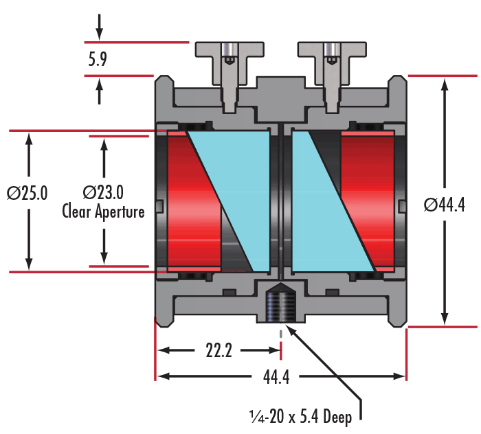 25mm Dia, 0 - 26° Risley Prism Mount | Edmund Optics