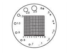21mm Diameter, Metric Square, Contact Reticle | Edmund Optics
