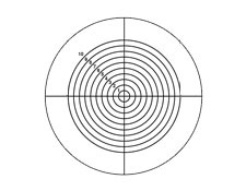 27mm Diameter, Opal Glass Concentric Circles Reticle Target