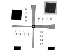 1X - Enhanced I3A/ISO 12233 Digital Camera Resolution Test Chart
