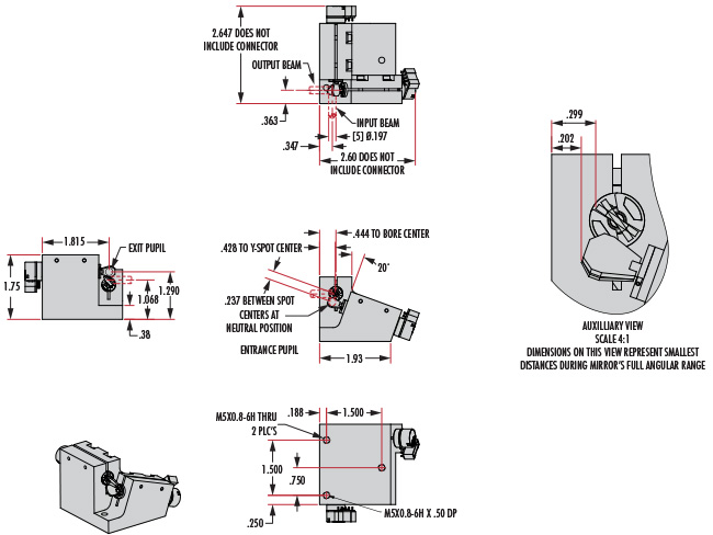 6215H 5mm Mirrors XY Galvanometer Scanner, Protected Silver