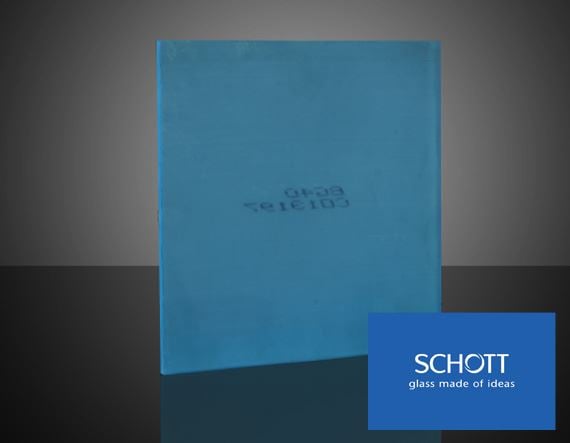 SCHOTT BG38, 165 x 165mm, 4.5mm Thick, Matte Colored Glass Filter Plate